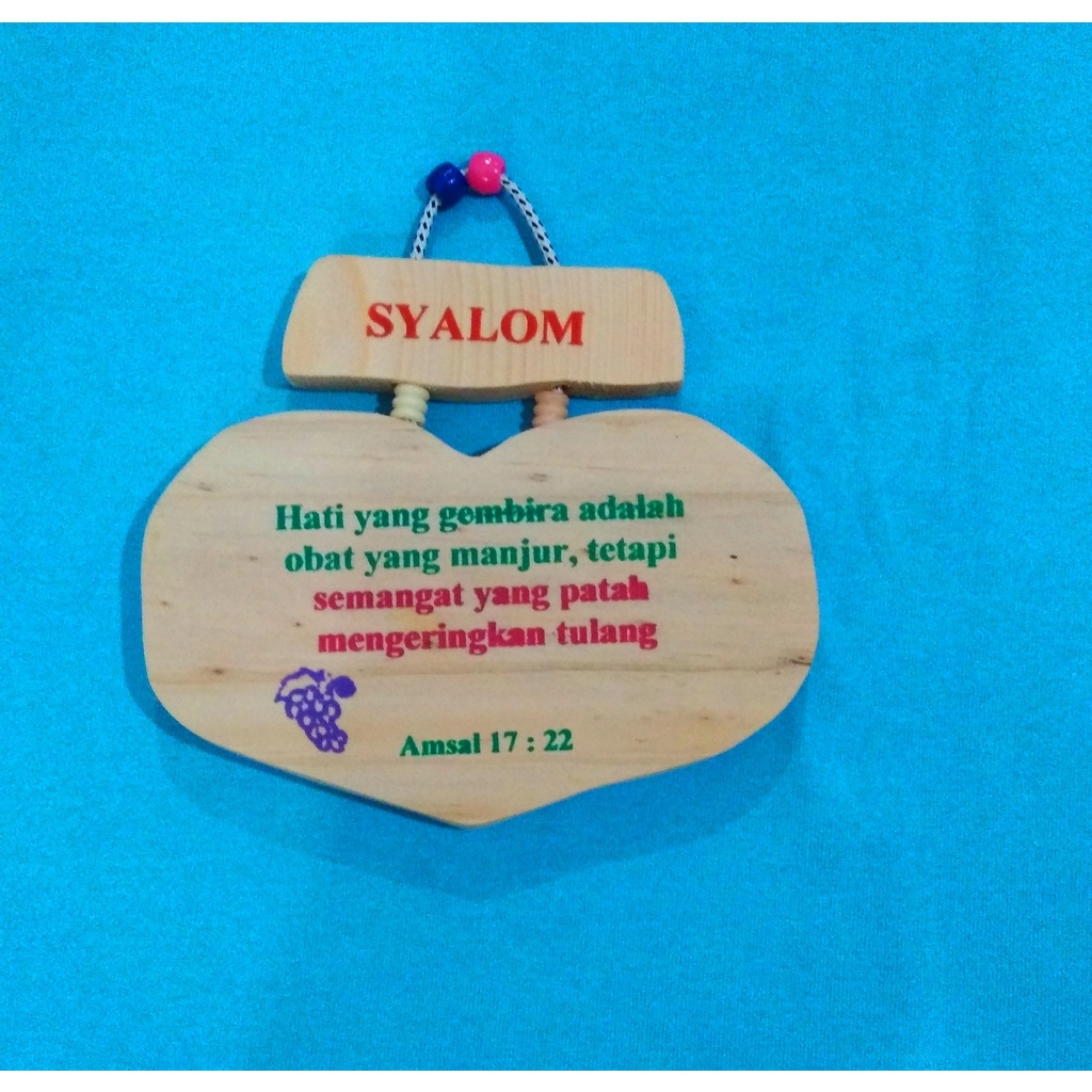 Jual Hiasan Dinding Kayu Rohani- Syalom - Minimalis Bermotif Tulisan ...