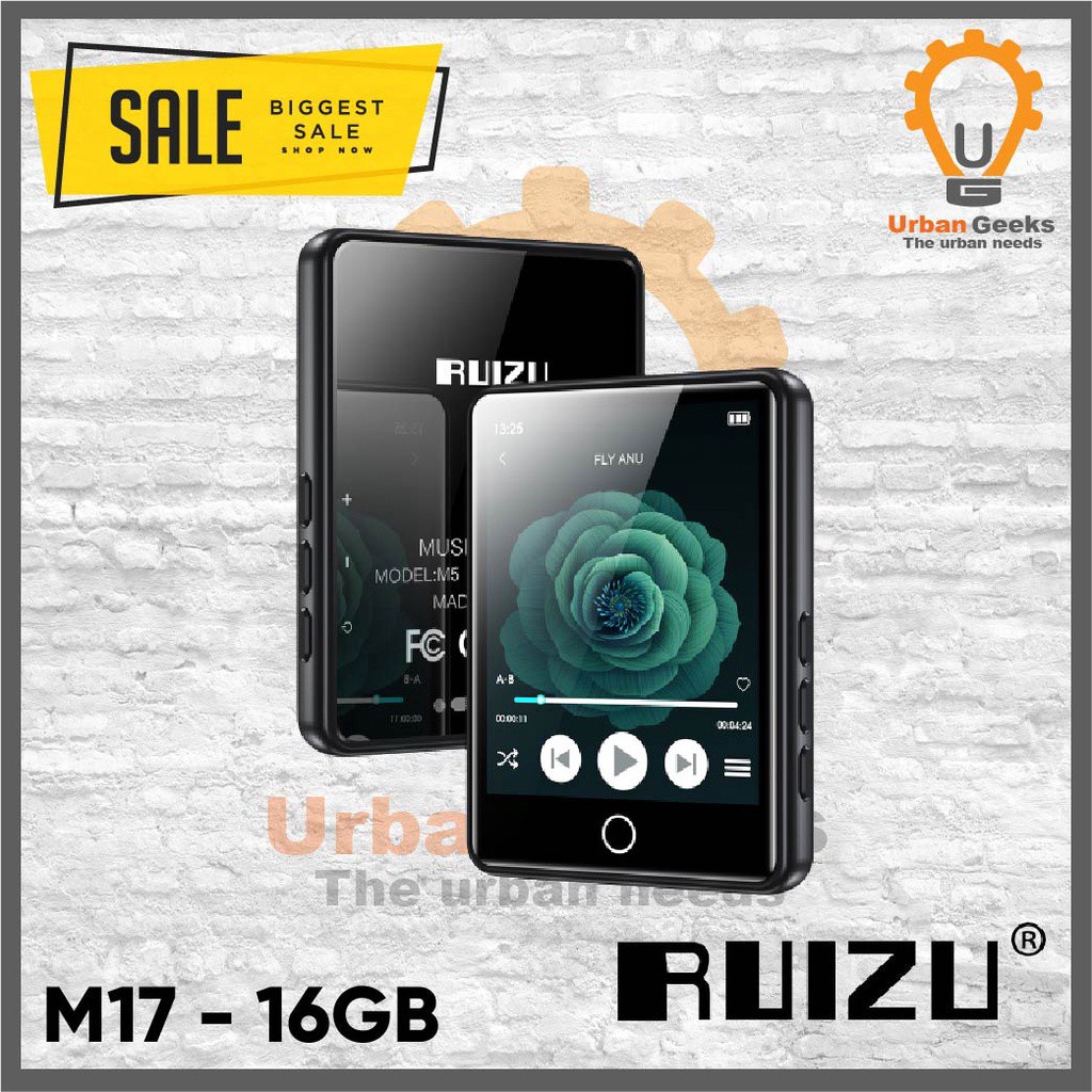 Jual RUIZU M17 Full Touch Screen MP3 Player Bluetooth 5.0 16GB Music ...