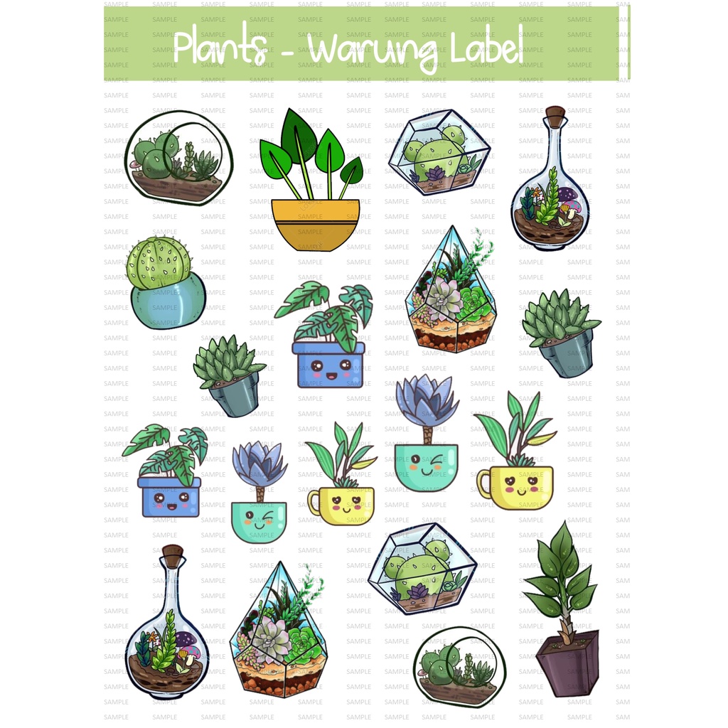 Jual Sticker plants - sticker deco - sticker tanaman - sticker lucu ...