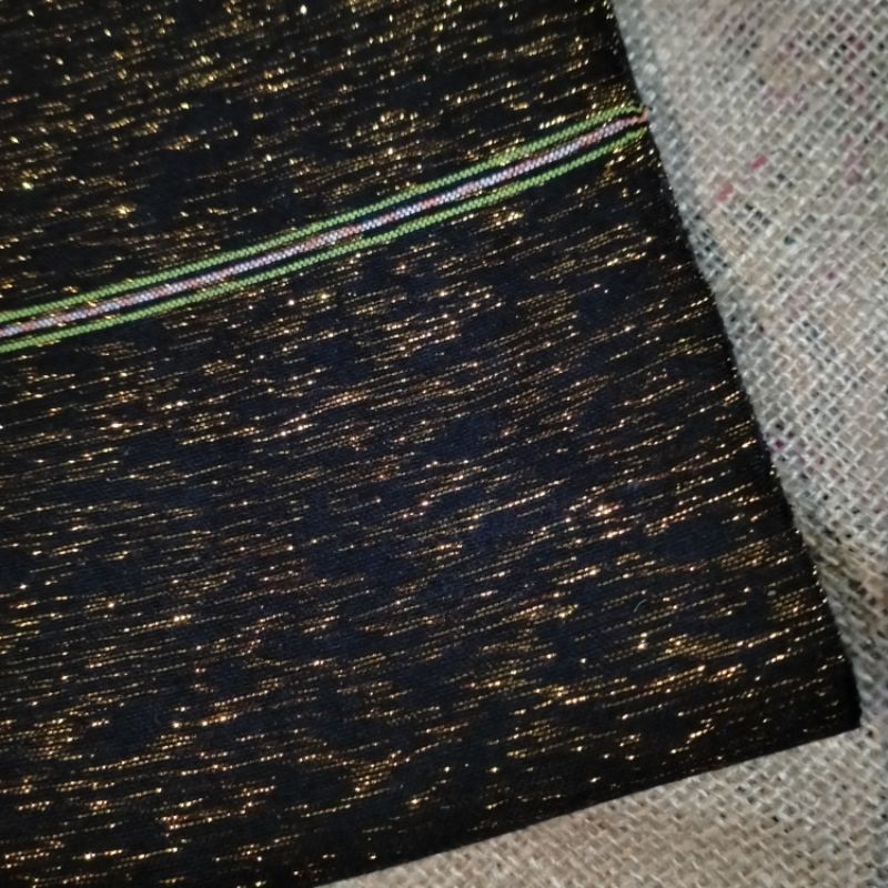 Jual STAGEN TENUN CORAK EMAS (HITAM) | Shopee Indonesia