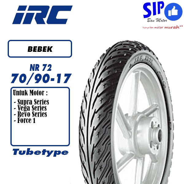 Jual Ban motor bebek IRC NR72 70 90 17 supra revo tubetype | Shopee ...
