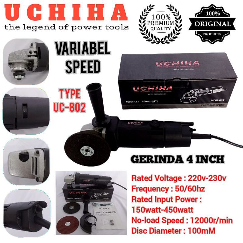 Jual mesin gerinda 4 inch / angle grinder / uchiha japan mesin potong ...