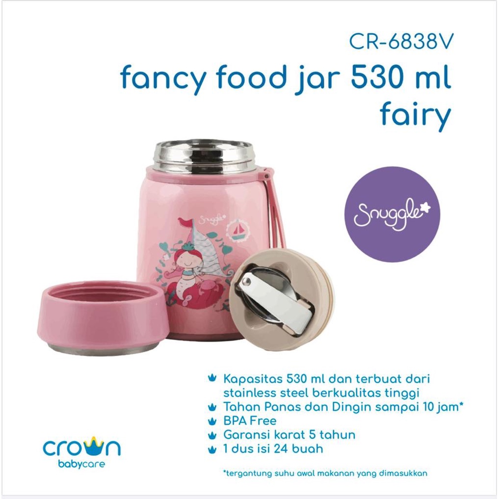 Jual Crown Easy Travel Thermos Vakum 500 ml CR1638 Fancy Food Jar 530 ...