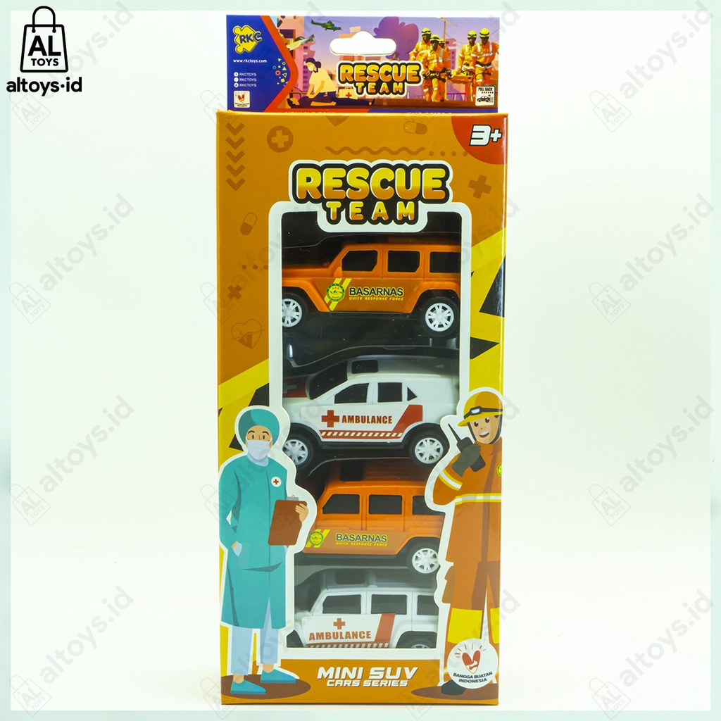 Jual Mainan Mobil Ambulance Basarnas Set isi 4pcs Pullback Mini SUV ...