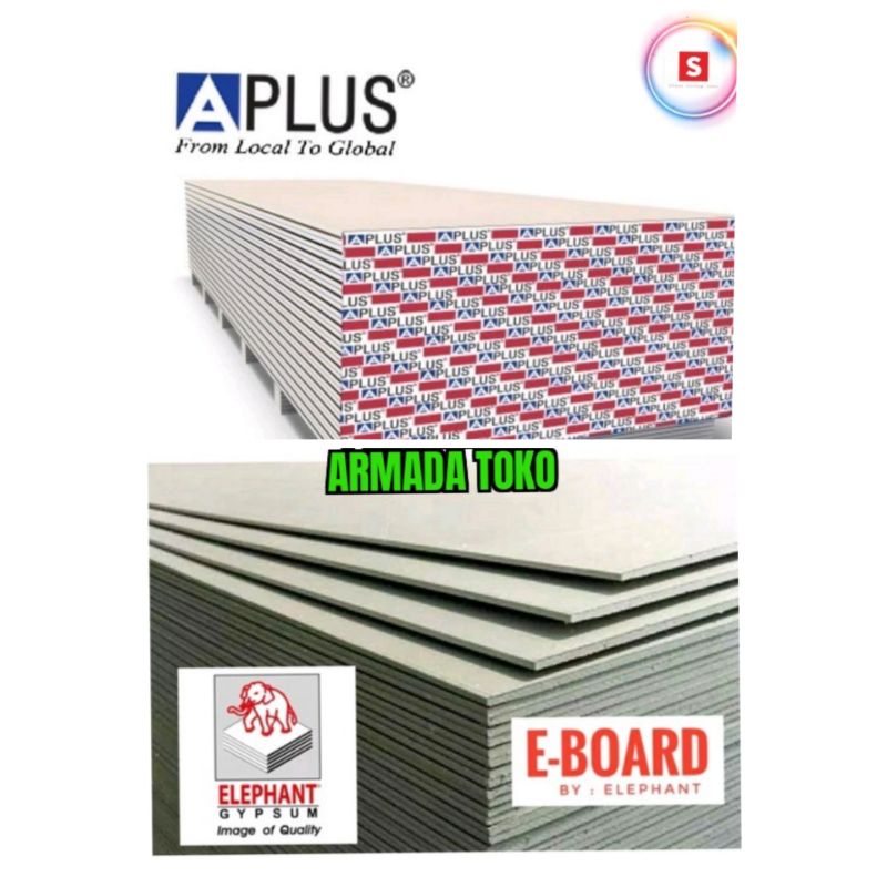 Jual papan gipsum/gypsum Aplus,E-board 9mm | Shopee Indonesia