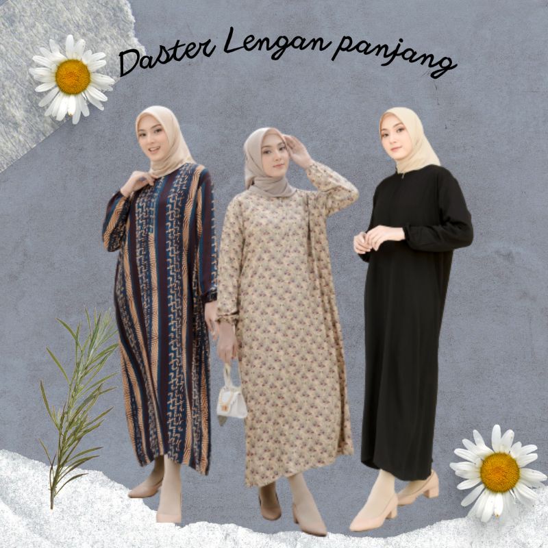 Jual Daster Busui Lengan Panjang bahan Rayon premium resleting panjang dan ada saku | Shopee ...