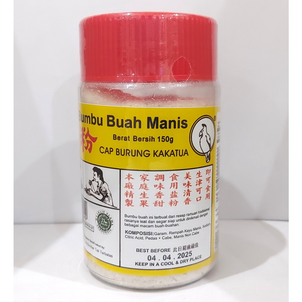 Jual Garam Bumbu Buah Cap Burung Kakatua 150gr – Rujak Buah - Jambu ...