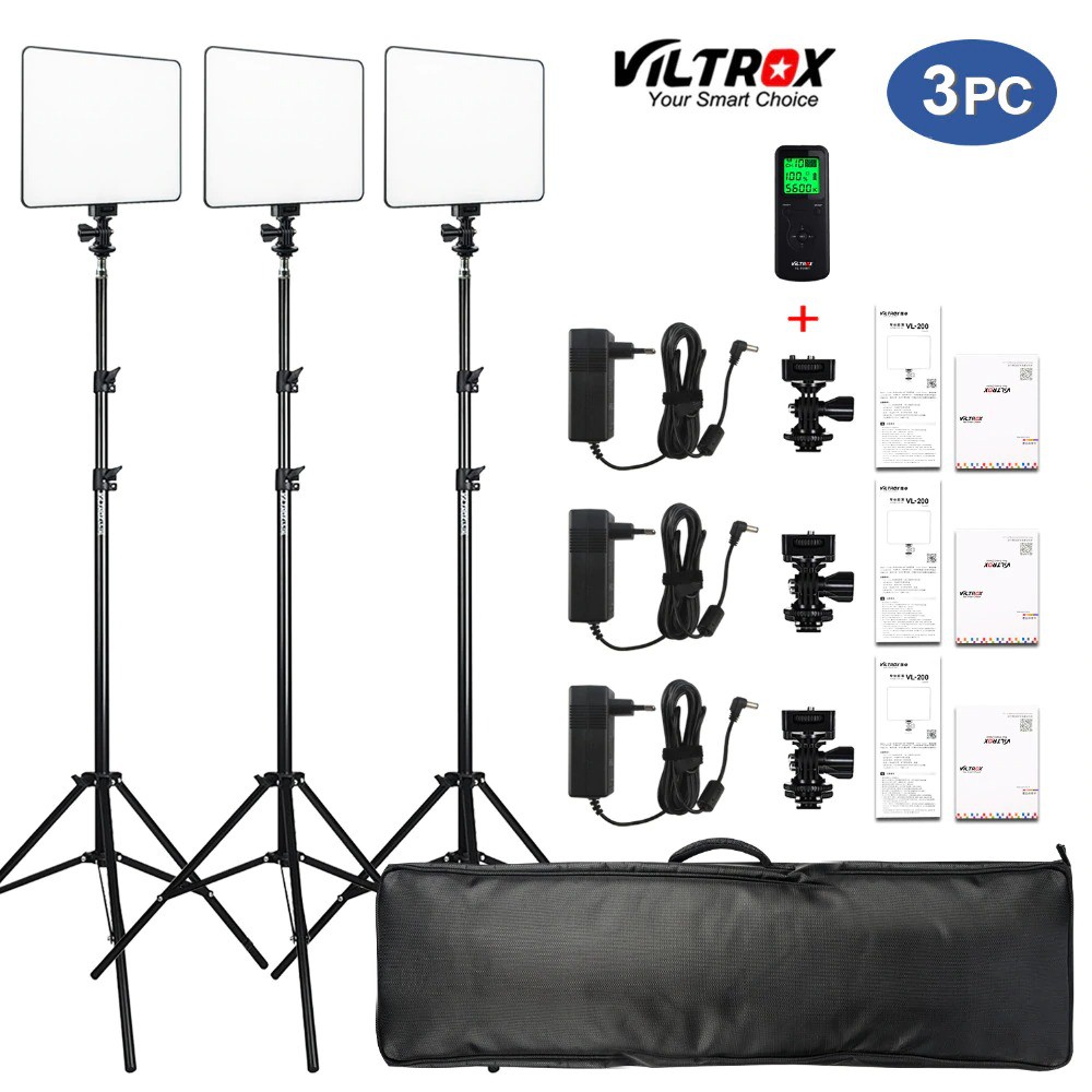 Jual Viltrox Lampu Studio Bi-color Dimmable LED Panel Lighting Kit 75 Inch 3PCS - VL-200T ...