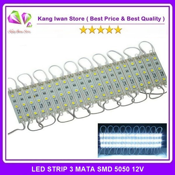 Jual LED Strip 3 Mata Lampu Modul LED 3 Mata SMD 5050 12Volt | Shopee ...