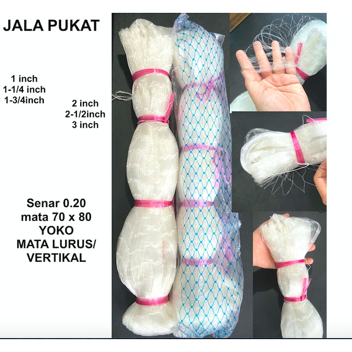 Jual JARING JALA PUKAT IKAN BURUNG UDANG MATA 70X80 SENAR 0.20 TYPE ...