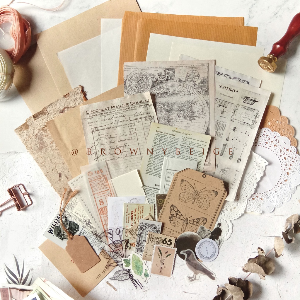 Jual VINTAGE JURNAL KIT / PENPAL KIT [Bundle 35+ pcs] - material ...