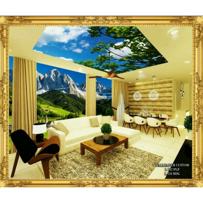 Jual WALLPAPER DINDING DAN PLAFON 3D COSTUM TEMA PEMANDANGAN GUNUNG ...