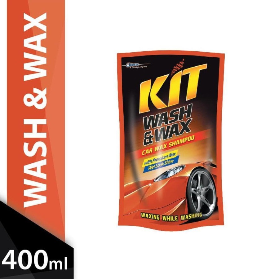 Jual SAMPO SABUN CUCI MOBIL KIT WASH & WAX 400 ML POUCH SHAMPOO ...