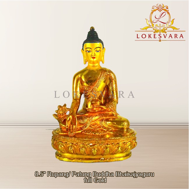 Jual Patung Rupang Arca Logam Buddha Bhaisajyaguru 8.5inch Full Gold ...