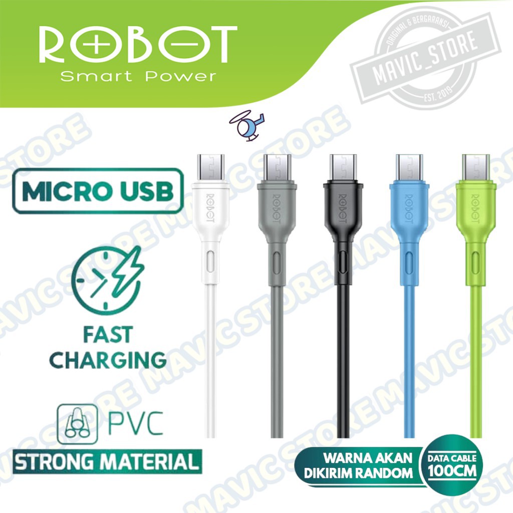 Jual Kabel Data Fast Charging Robot RBM 100 FOR ANDROID MICRO USB CABEL ...