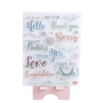 Jual Clear Stamp (Stempel Transparan/Bening) - Greetings Word Design ...