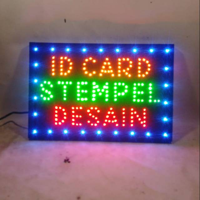 Jual Tulisan lampu led sign percetakan id card stempel desain new ...