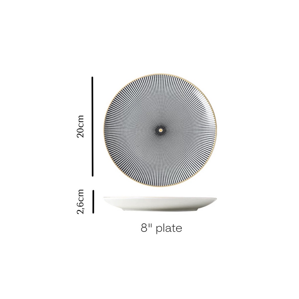 Jual ASHOME Piring Linea Collection Motif Dot Texture / Piring Makan ...