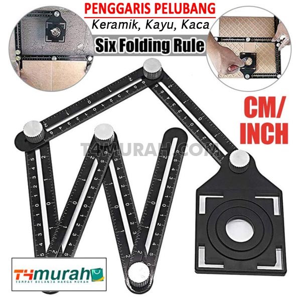 Jual Penggaris Geser Pelubang Keramik Kayu Kaca Six Fold Ruler | Shopee ...