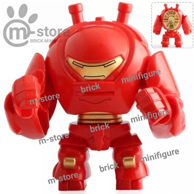 Jual brick iron man ironman hulkbuster red big toy figure | Shopee ...