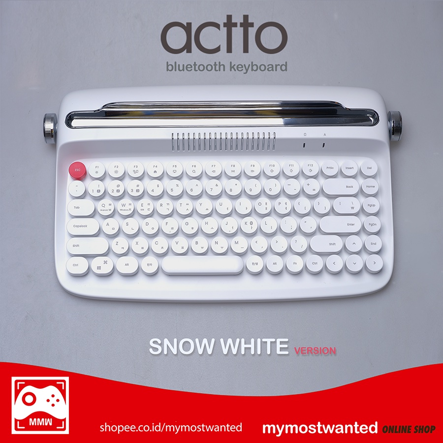 Jual ACTTO Keyboard bluetooth wireless keyboard retro typewriter SNOW ...