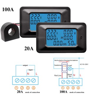 Jual Watt KWH Meter Power Monitor Daya Digital Multifungsi 20A 100A 110 ...