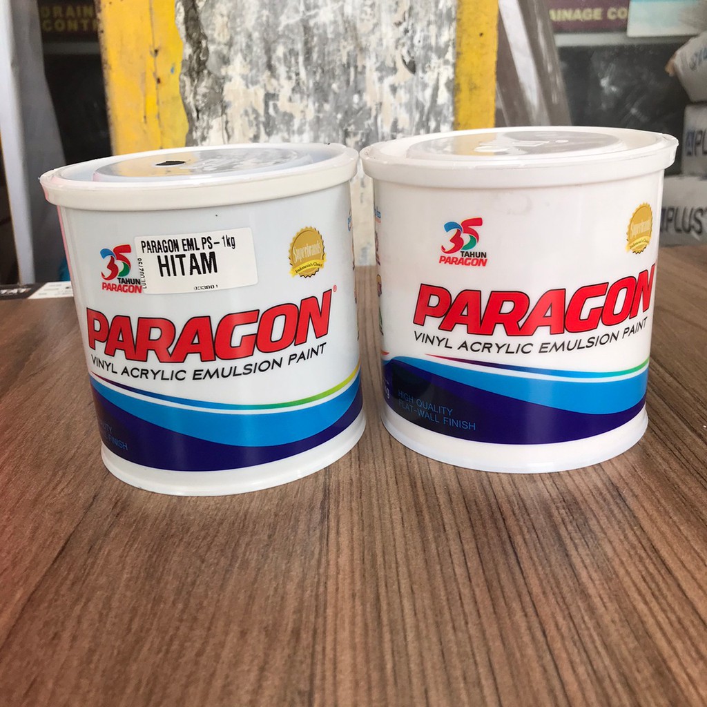 Jual Cat HITAM PUTIH Paragon 1 kg / Cat Tembok Interior Paragon MURAH ...