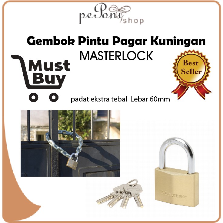 Jual Gembok Pintu Pagar Kuningan - Gembok Gerbang - Gembok MASTERLOCK ...