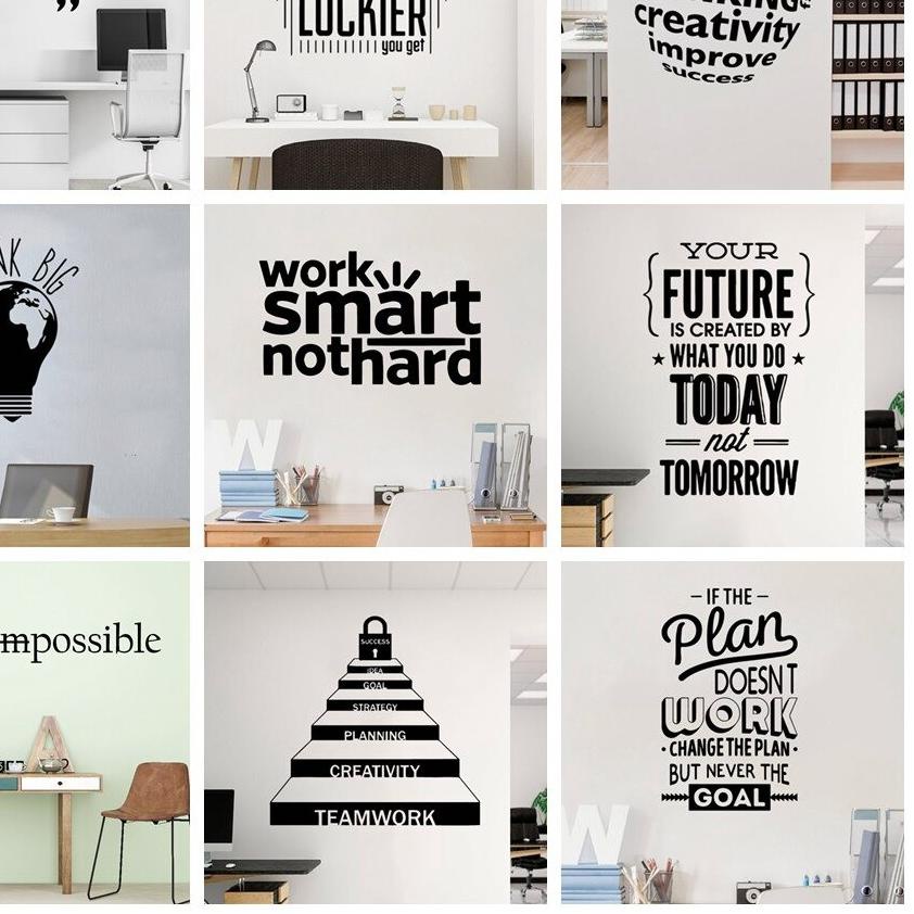 Jual DISCOUNT !!! 8.8 Stiker Dinding Quote Teamwork Hard Work Motivasi ...