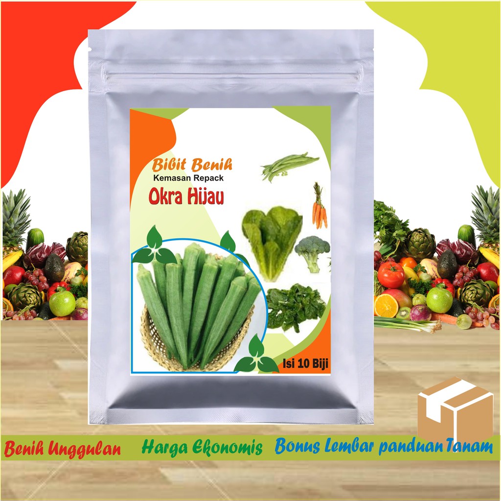 Jual Benih Okra Hijau Kemasan Repack Aluminium Foil isi 10 Biji untuk ...