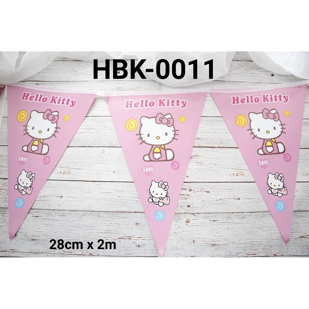 Jual HBK-0011 Party banner bunting flag bendera ulang tahun hello kitty ...