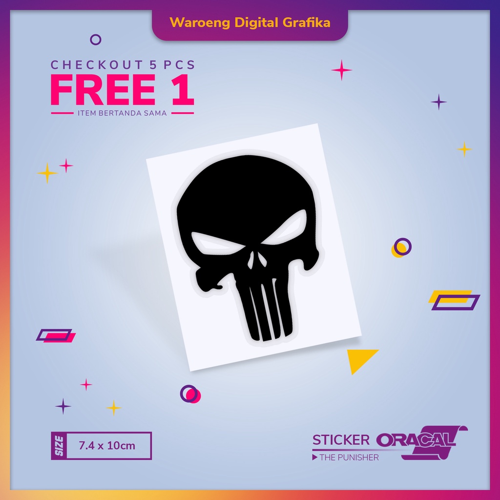Jual Decal Mobil / Motor Tengkorak The Punisher | Cutting Sticker ...