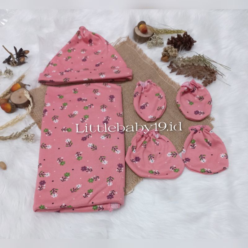 Jual SET Bedong Bayi Topi Motip PREMIUM SNI - Bedong Topi Sarung Tangan ...
