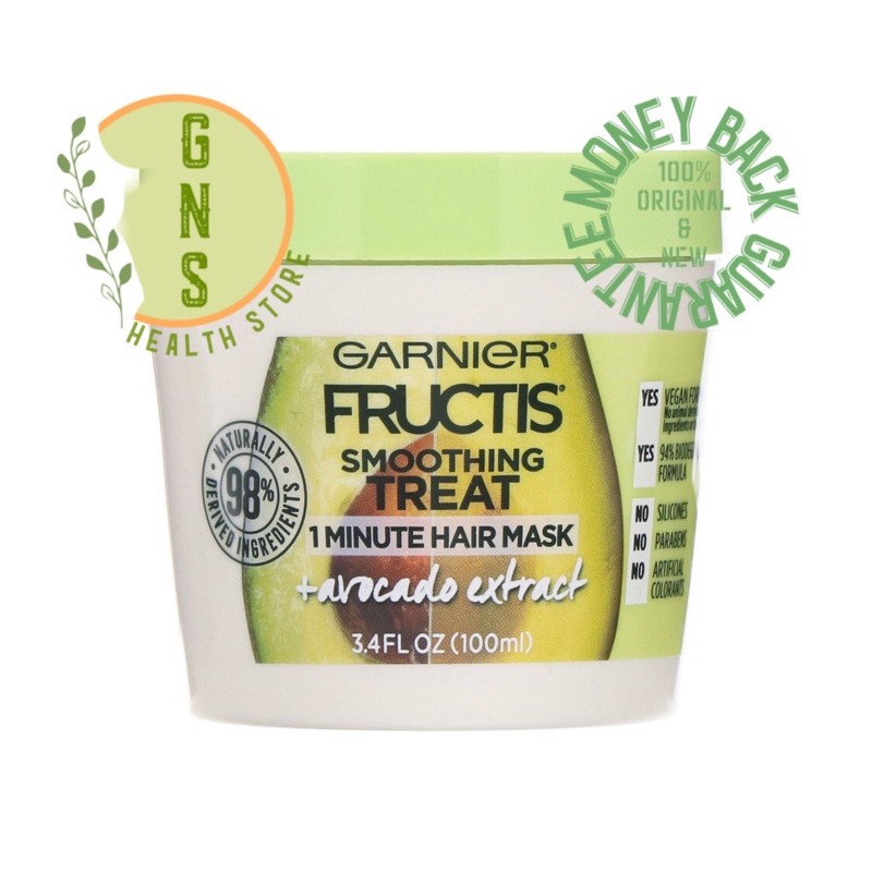 Jual Garnier Fructis Smoothing Treat 1 Minute Hair Mask Avocado 100 ml ...