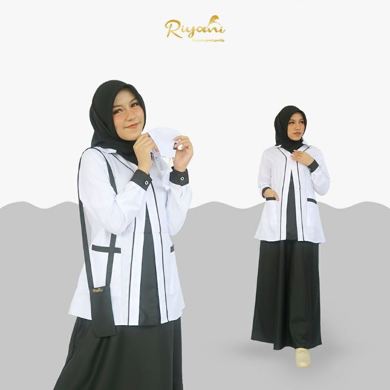 Jual Riyani Hitam Putih Gamis Toyobo GAMIS HITAM PUTIH BAHAN TOYOBO ...
