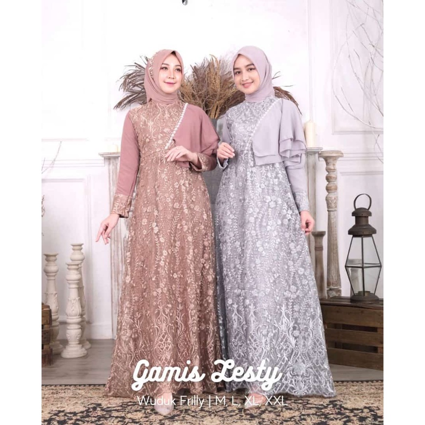 Jual Quallo / Kebaya Gamis Lesty LK / Baju Dress Kondangan Mewah / Bridesmaid Terbaru / Gamis ...