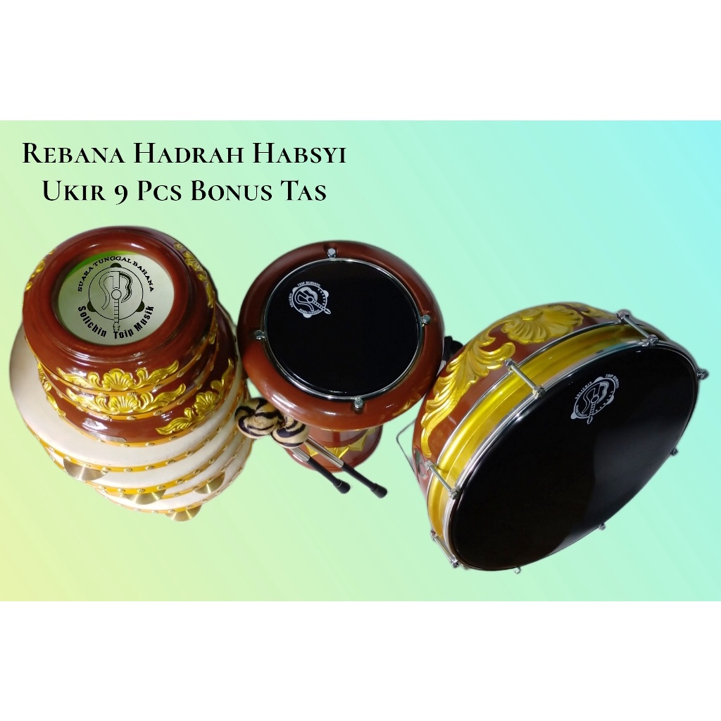 Jual Rebana Hadroh 1 Set Ukir Jepara Bonus Tas dan Garansi | Solichin ...