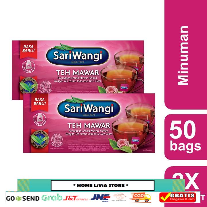 Jual Sariwangi Teh Mawar Celup Twinpack 50 pcs | Shopee Indonesia