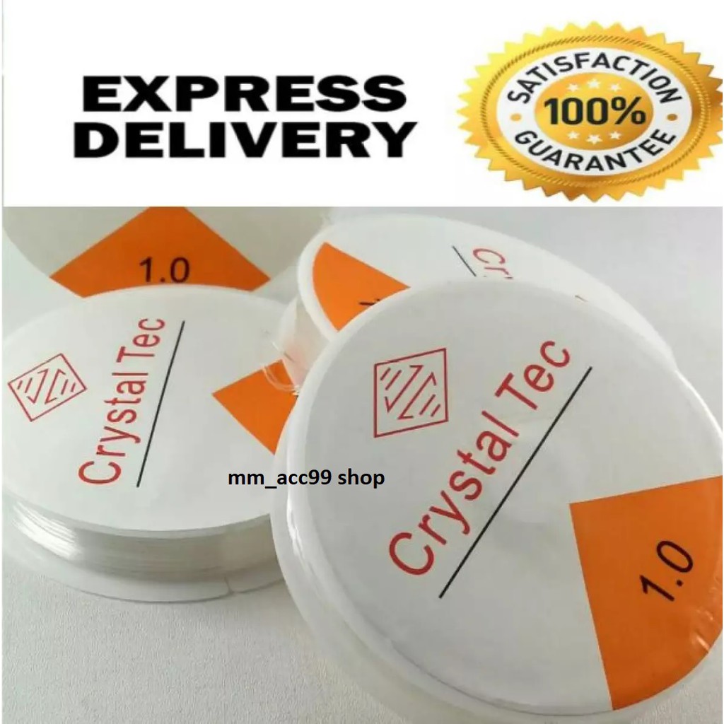 Jual Senar Elastis/ Tali Karet Transparan / Senar Korea Crystal Tec 1.0MM | Shopee Indonesia