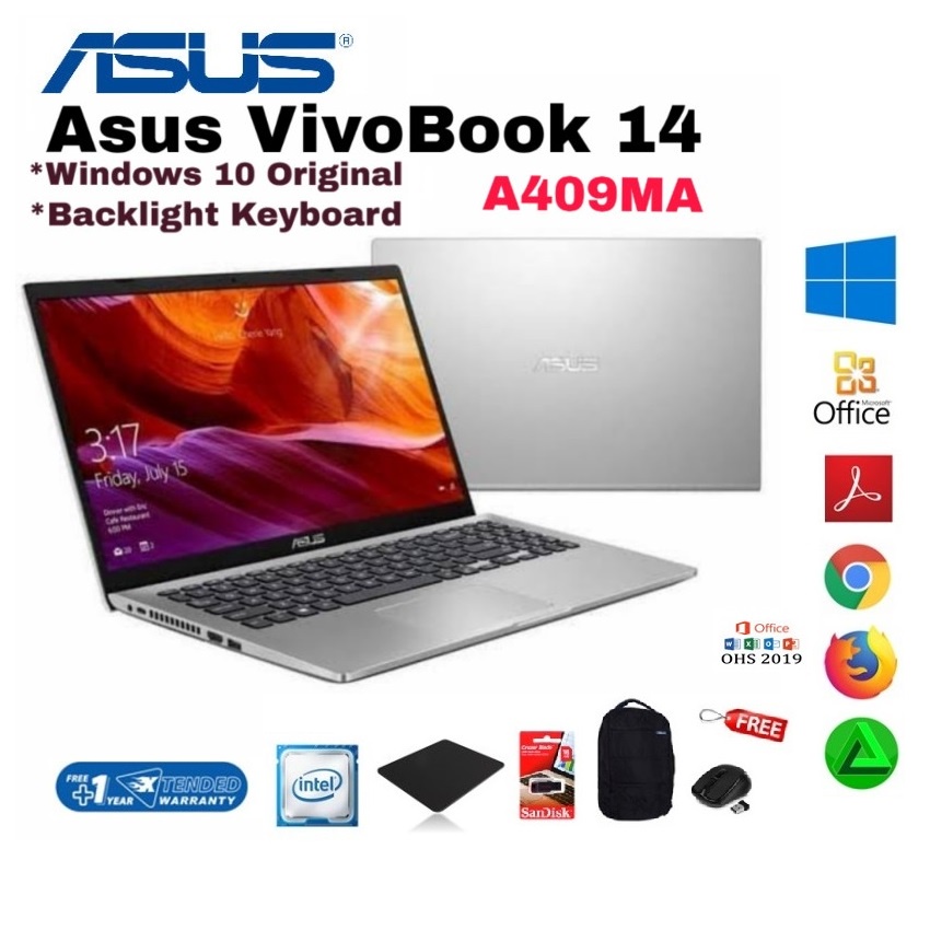 Jual Laptop ASUS A409MA Intel Celeron N4000| 4GB| 1TB| Win10 | Shopee ...