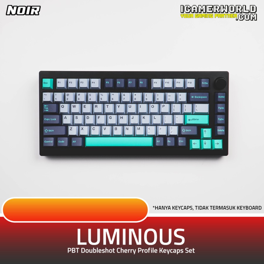 Jual Noir Luminous Cherry Profile PBT DBS Keycaps Mechanical Keyboard ...