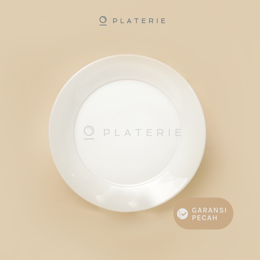 Jual PLATERIE Piring Keramik Dinner Plate 10.5 Inch Platinum White ...