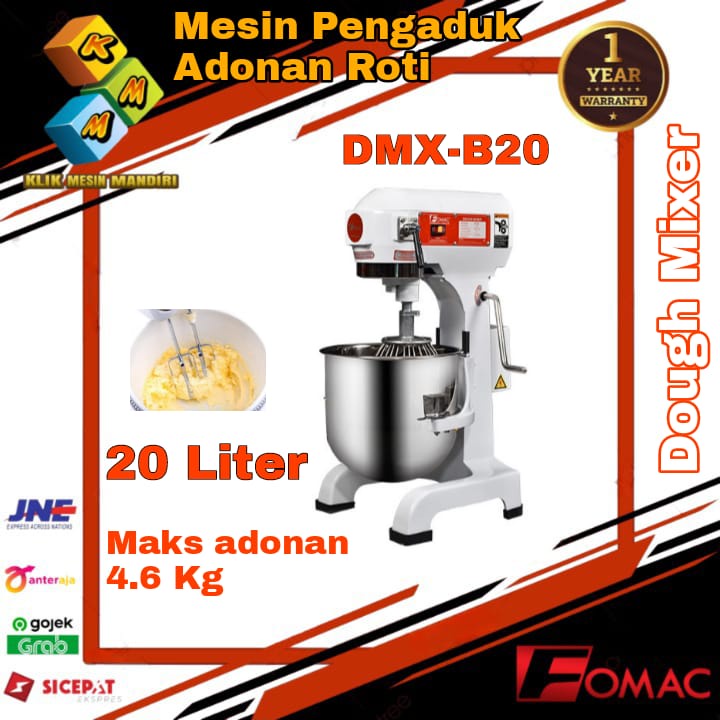 Jual Mesin Pengaduk Adonan Kue Roti Dough Mixer DMX-B20 20 Liter FOMAC ...