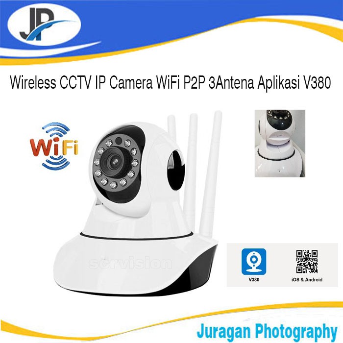 Jual Wireless CCTV IP Camera WiFi P2P 3Antena Aplikasi V380 | Shopee ...