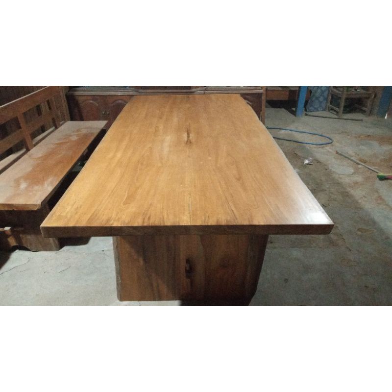 Jual meja lebar kayu jati(sambung) | Shopee Indonesia