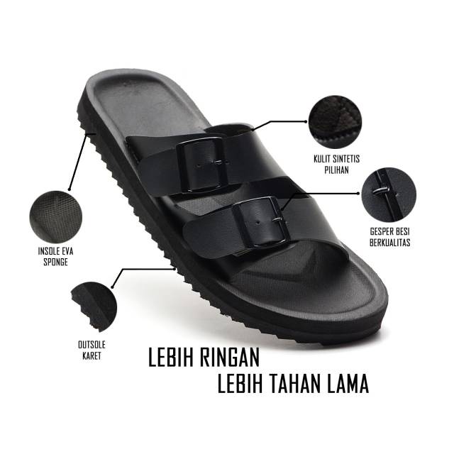 Jual Sendal Pria Slide Proud Urban Bahan Kulit Santai Nyaman Jalan ...