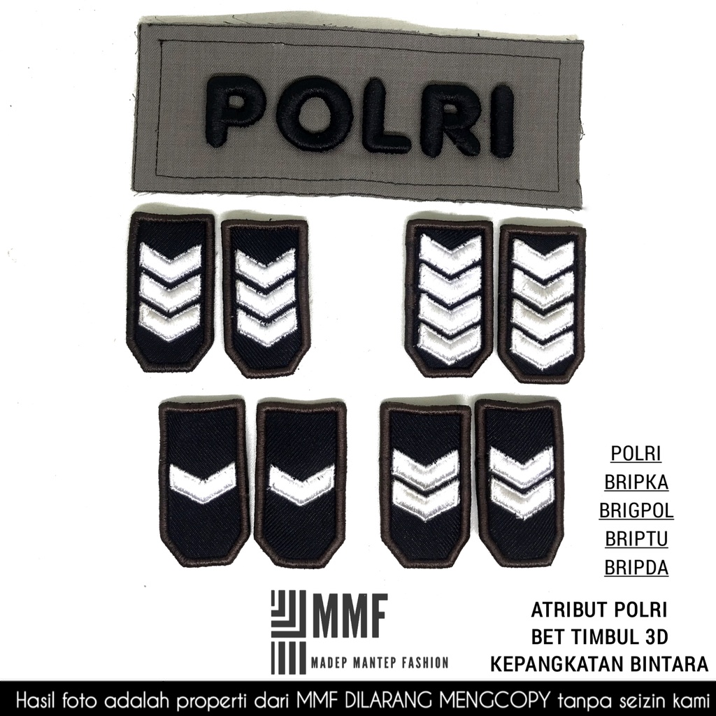 Jual Atribut Timbul Polri Pangkat POLRI 1 Pasang Pangkat PDL Polri ...