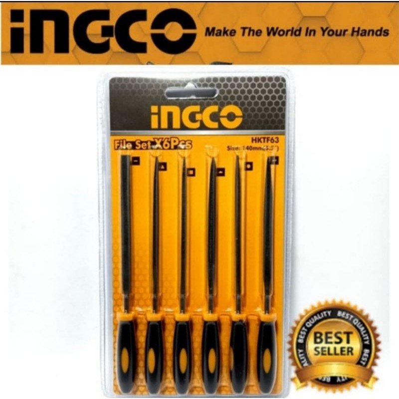 Jual Kikir besi Set 6pcs INGCO kikir besi kecil utk kikir chainsaw ...