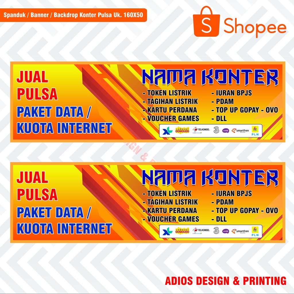 Jual Banner Spanduk Jual Pulsa Ukuran 160x50 cm Murah A2 | Shopee Indonesia