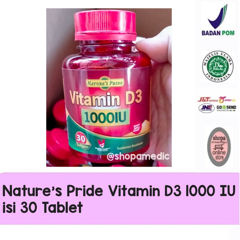 Jual Nature's Pride Vitamin D3 1000 IU isi 30 Kapsul | Shopee Indonesia